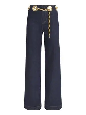 Alice + Olivia Chain-belt Jasper Jeans - Navy