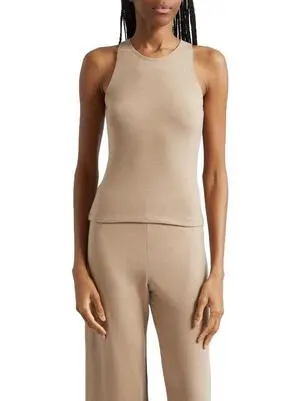 LESET Lauren Scoop Neck Tank - Sable