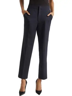 L'Agence Pinstripe Tailored Pants - Midnight/ivory Pinstripe