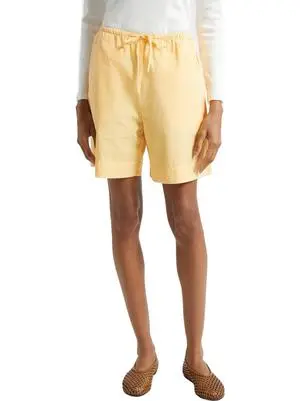 LESET Kyoto Drawstring Waist Cotton Shorts - Zest