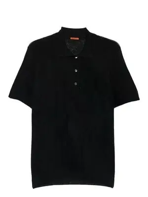 Barena Venezia Ribbed Polo Shirt - Black