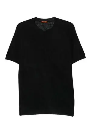 Barena Venezia V-neck Rib Knit T-shirt - Black