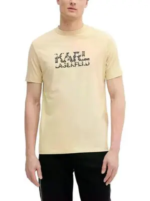 Karl Lagerfeld Logo-detail Cotton T-shirt - Neutrals