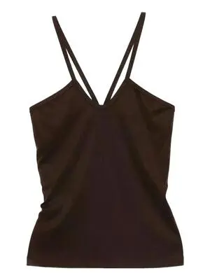 Imperial V-neck Spaghetti-strap Top - Brown