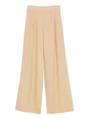 Dixie Pleated Wide-leg Trousers - Neutrals