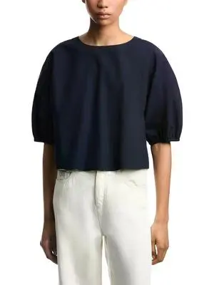 Emporio Armani Puff-Sleeve Blouse Blue
