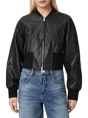 ALLSAINTS Suri Leather Bomber Jacket - Black