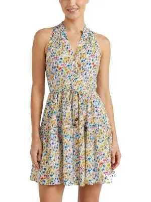 CHANGE OF SCENERY Charlotte Printed Cotton Shirtdress Wildflower Fields