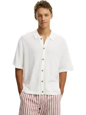 COTTON ON Box Fit Knit Shirt - White