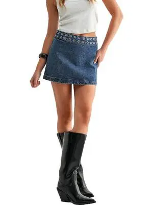 JEMINA DENIM The Orbit Micro Skirt - Medium Wash