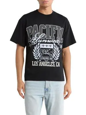 PACSUN Crest Cotton Graphic T-shirt - Black
