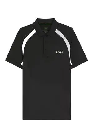 BOSS Active Quick-dry Slim-fit Polo Shirt With Four-way Stretch - Black