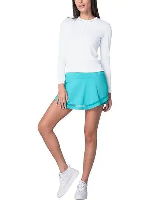 Lucky In Love Henley Long Sleeve Top - White