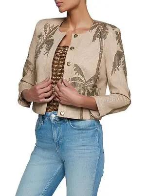 L'Agence Lian Collarless Jacket - Biscuitan