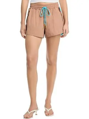 L'Agence Grayson Dolphin Shorts - Light Hazelnut/capri Blue
