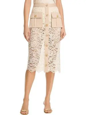 L'Agence Shae Lace Skirt - Biscuit/ecru