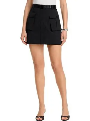 L'Agence Norene Windbreaker Mini Skirt - Black