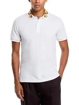 Versace Cotton Piquet Polo - White/gold