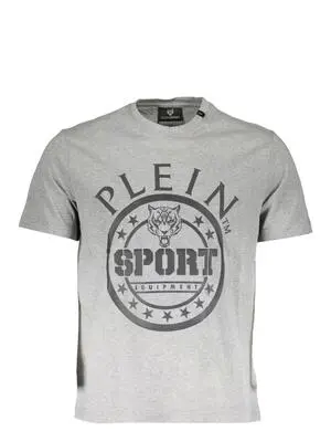 PLEIN SPORT Logo-print Tiger-graphic T-shirt - Grey