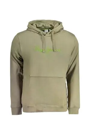 Pepe Jeans Logo-embroidered Cotton Hoodie - Green