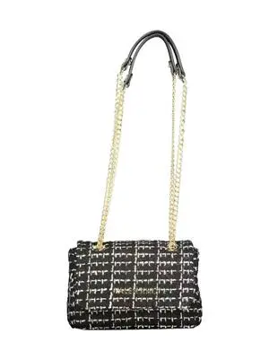MARIO VALENTINO Tweed Check-print Shoulder Bag - Black