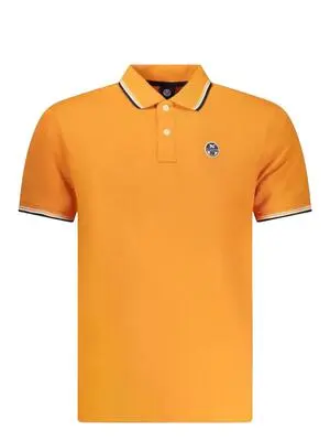 NORTH SAILS Striped-trim Logo-patch Polo Shirt Orange