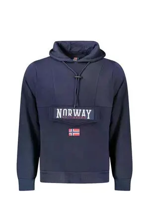 NORWAY 1963 Logo-patch Drawstring Hoodie - Blue