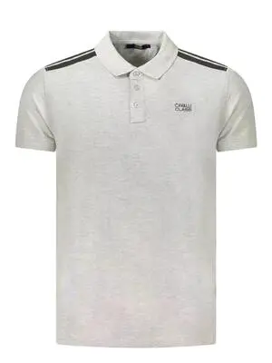 Roberto Cavalli Stripe-detail Logo-embroidered Polo Shirt - Grey