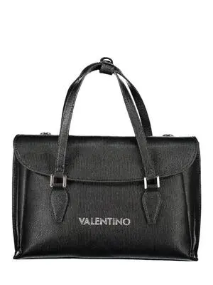 MARIO VALENTINO Grained Tote Bag With Logo Lettering - Black