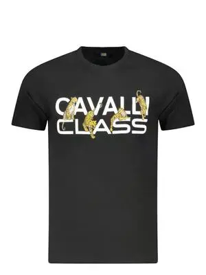 Roberto Cavalli Logo-print Cotton T-shirt - Black