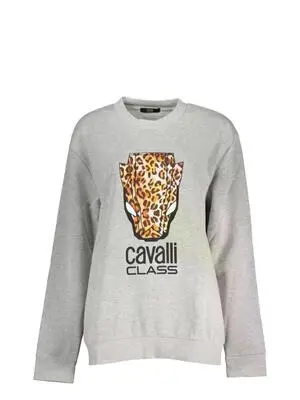 Roberto Cavalli Leopard-print Logo Sweatshirt - Grey
