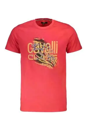 Roberto Cavalli Animal-print Logo-print T-shirt - Red