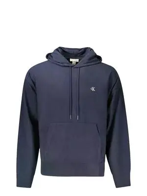 Calvin Klein Logo-Detail Cotton Hoodie Blue