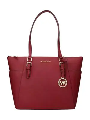 Michael Kors Saffiano Leather Charlotte Shoulder Bag - Red