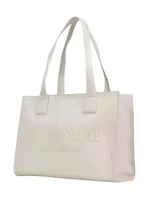 Moschino Embossed Logo Tote Bag - Neutrals
