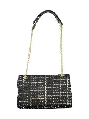 MARIO VALENTINO Tweed-texture Shoulder Bag - Black