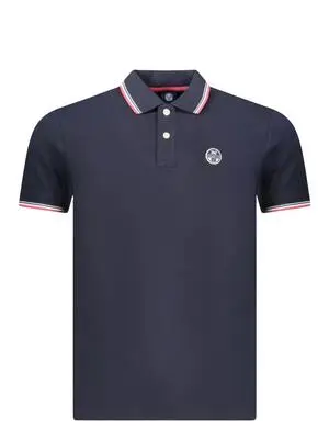 NORTH SAILS Striped-trim Logo-patch Polo Shirt Blue