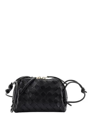 Bottega Veneta Concert Pouch Intrecciato Nappa Mini Crossbody Bag - Black