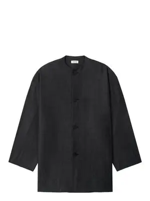 Fear Of God Striped Collarless Jacket - Grey