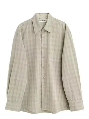 Our Legacy Above Check-pattern Patch-pocket Shirt - Neutrals
