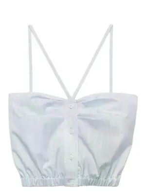 Prada Cotton Crop Top - Blue