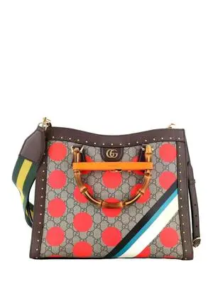 Gucci Diana Medium Tote Printed Gg Coated Canvas - Brown