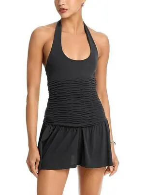 AYA MUSE Palo Ruched Mini Dress - Gray