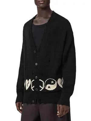 ALLSAINTS Tabua Graphic Cardigan - Black