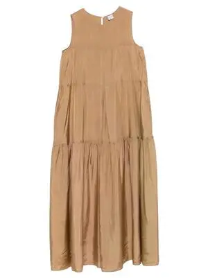 Aspesi Tiered Sleeveless Maxi Dress - Brown