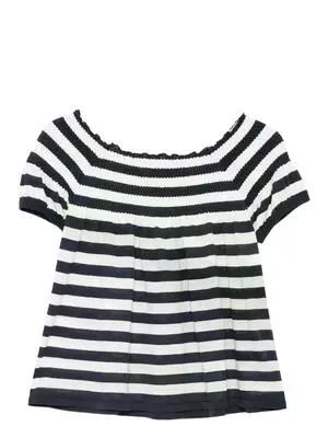 SEMICOUTURE Striped Pattern T-shirt - Blue