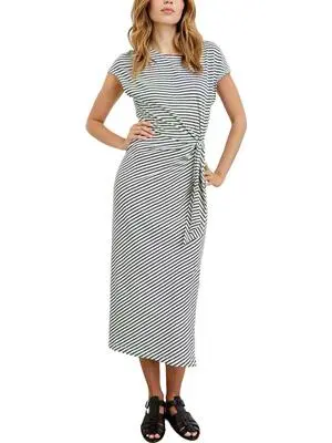 Rails Selah Knotted Striped Midi Dress - White