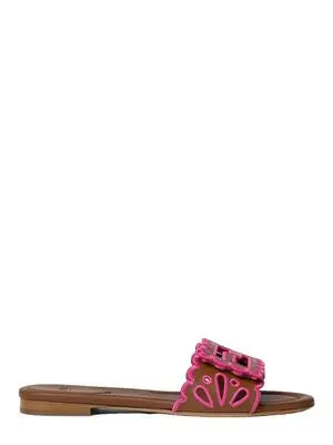 Fendi Logo Appliqué Flat Sandals - Brown