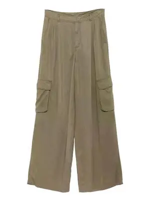 Iceberg Pleated Cargo-pocket Palazzo Pants - Green