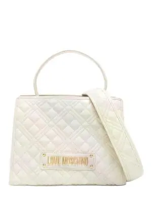 Moschino Logo-lettering Quilted Tote Bag - Neutrals
